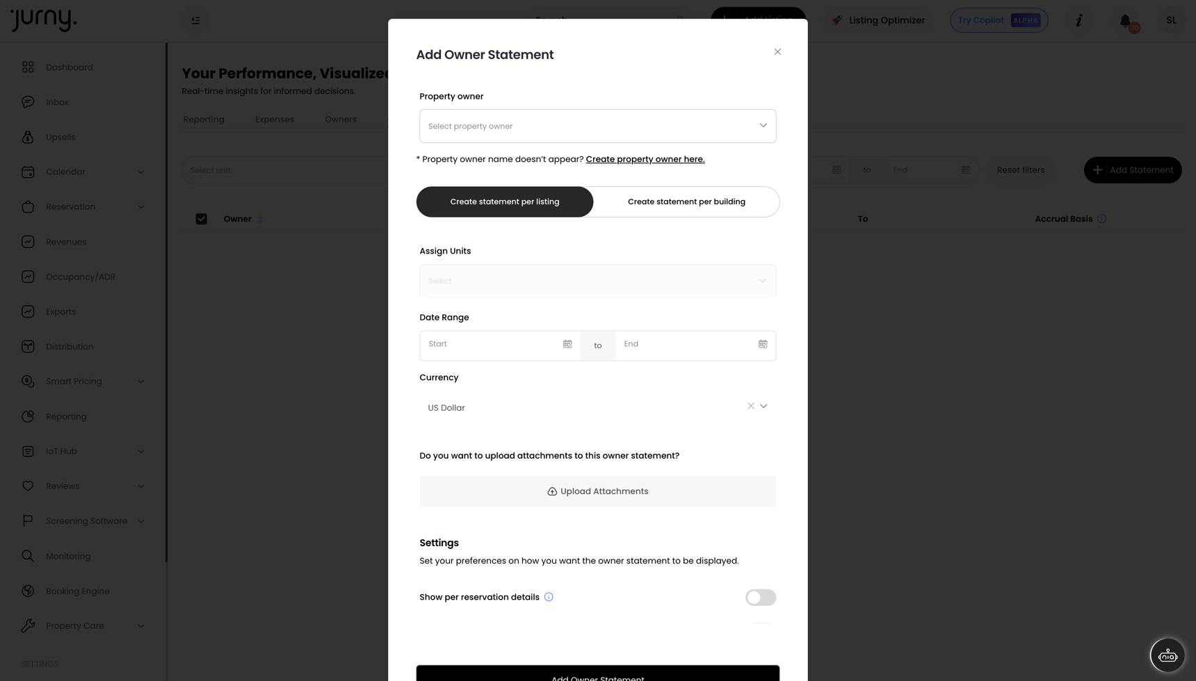 How to Create Owner Statements in Jurny