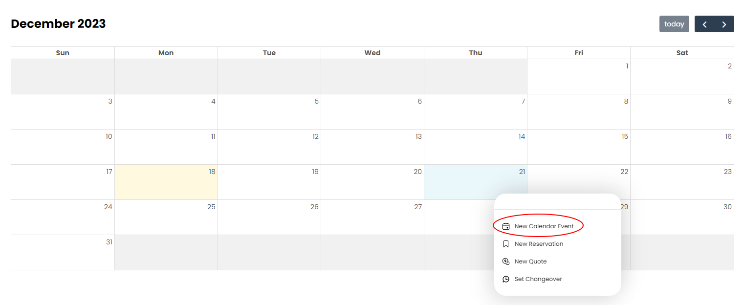 How to create a calendar event?